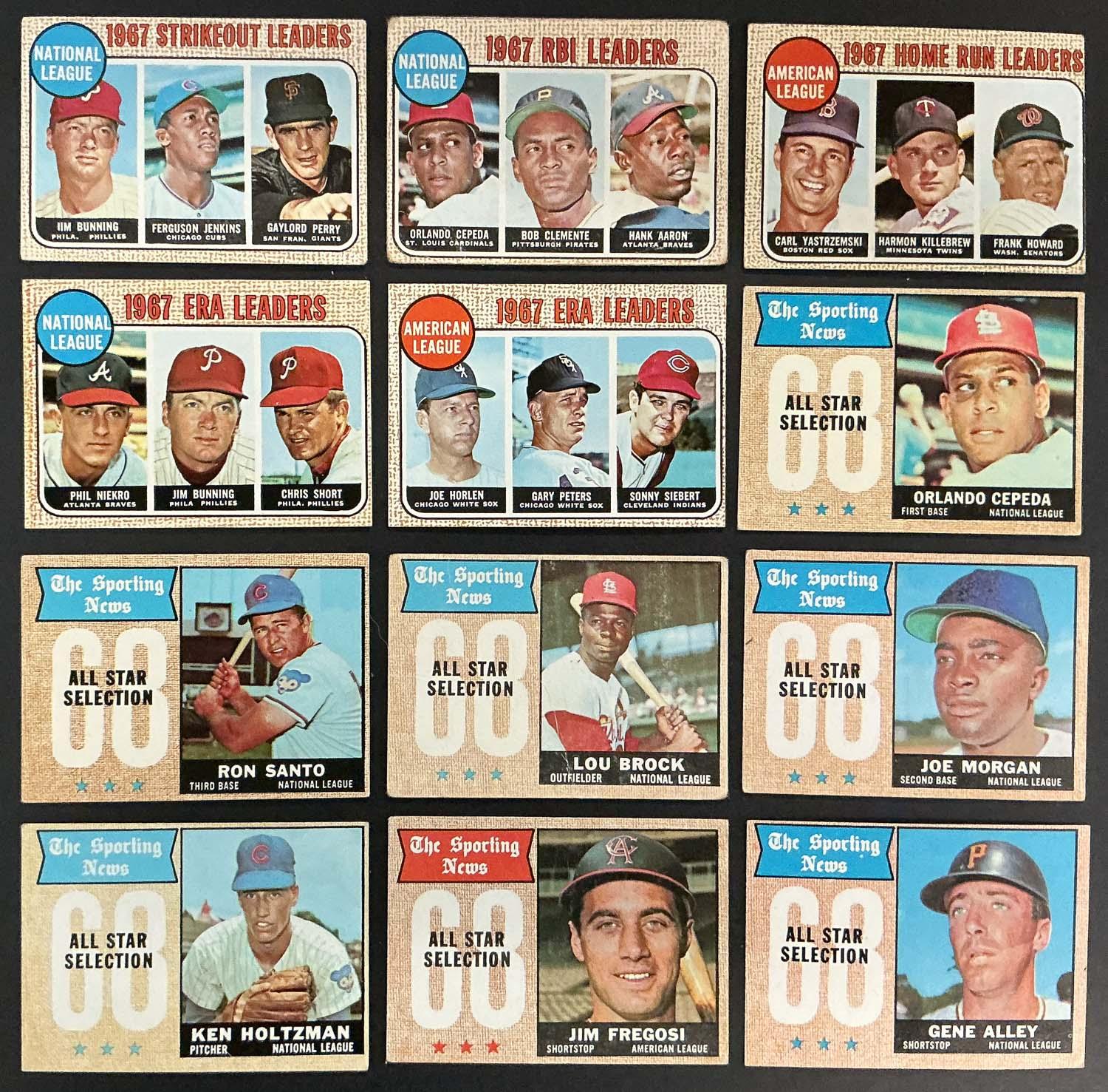 Lot of (12) 1968 Topps All-Star and Leaders Baseball Cards : Inc ...
