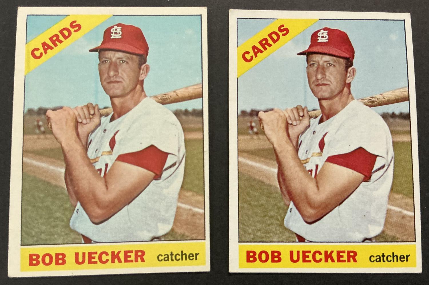Lot of (2) Bob Uecker 1966 Topps Variation Cards #91 : Traded and No ...