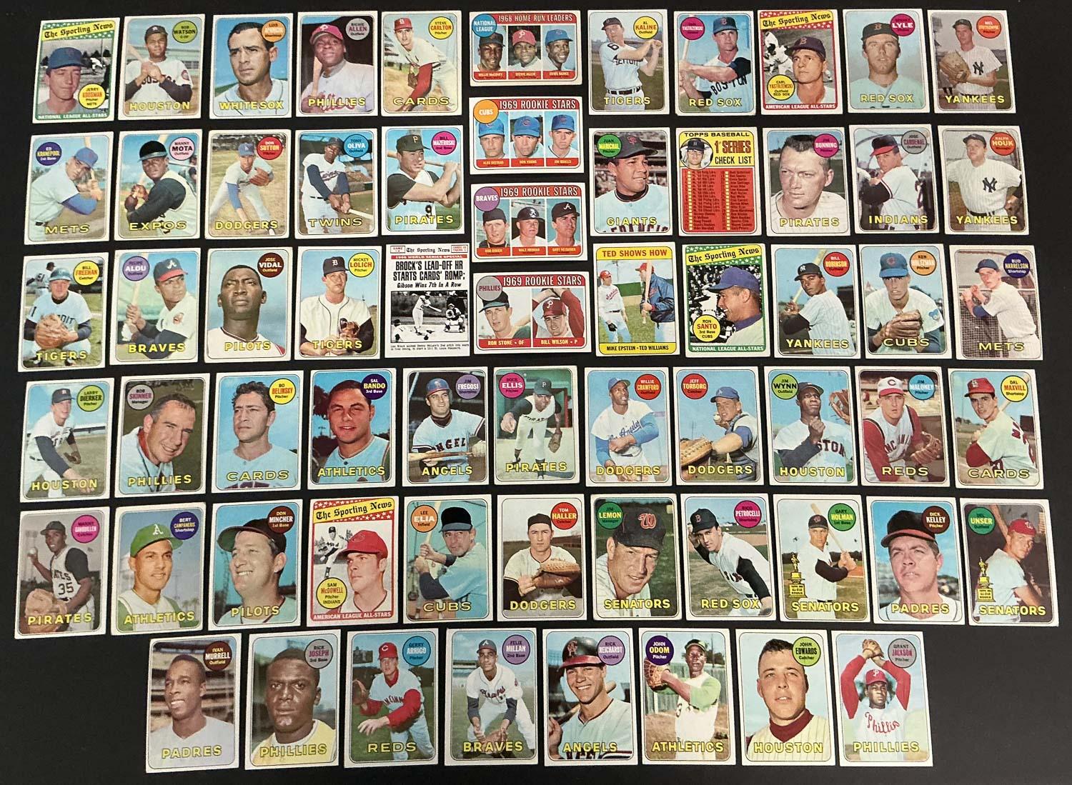 Lot of (64) 1969 Topps Baseball Cards : Inc. Steve Carlton, McCovey ...