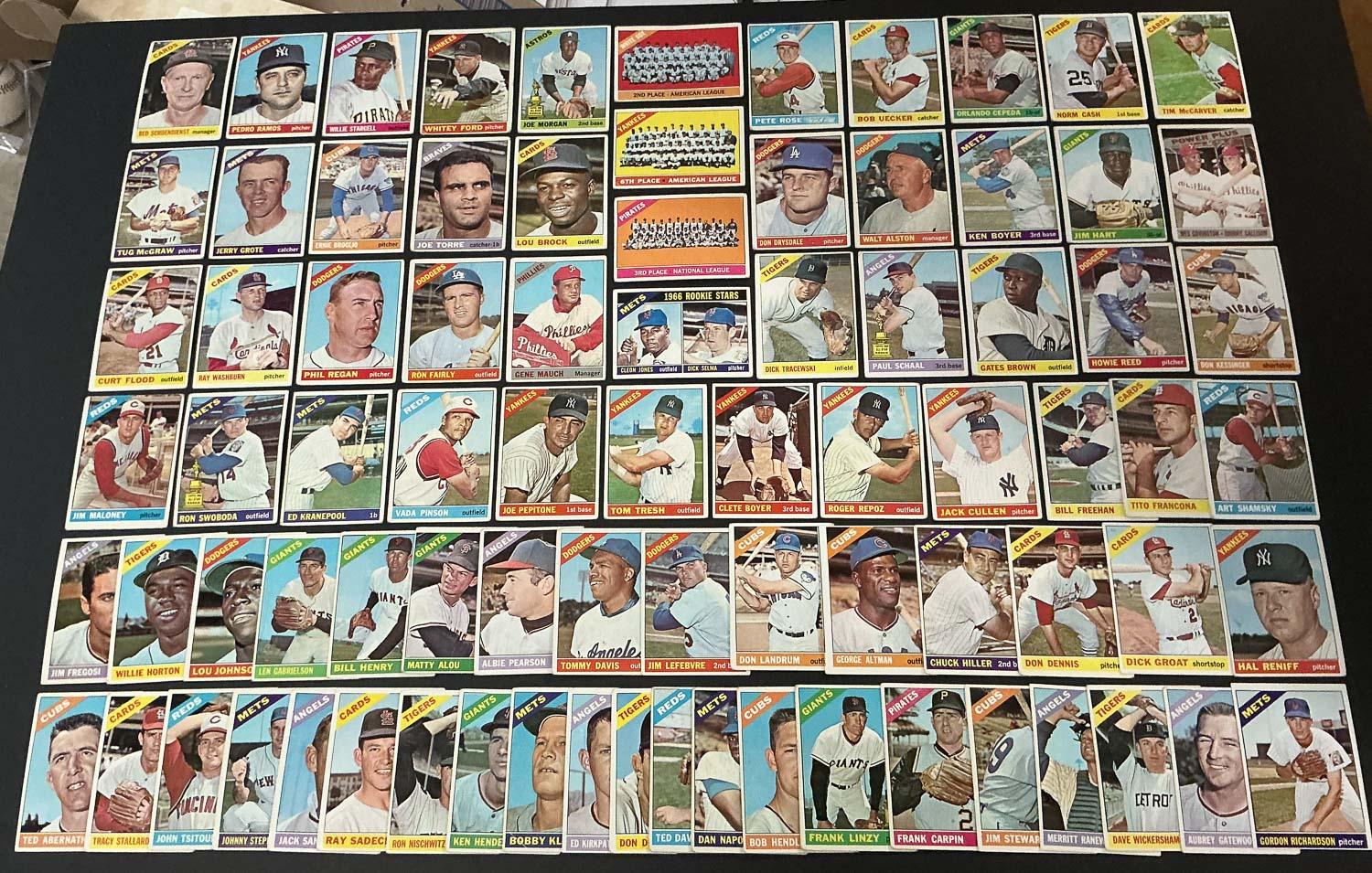 Lot of (82) 1966 Topps Low Grade Baseball Card Lot : Inc. Pete Rose ...