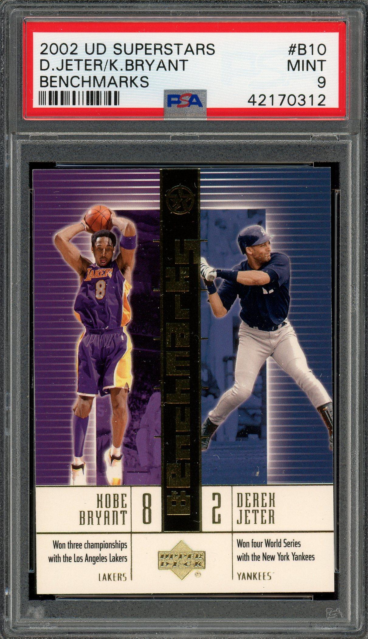 Derek Jeter & Kobe Bryant 2002 UD Superstars Benchmarks Card PSA 9: POP ...