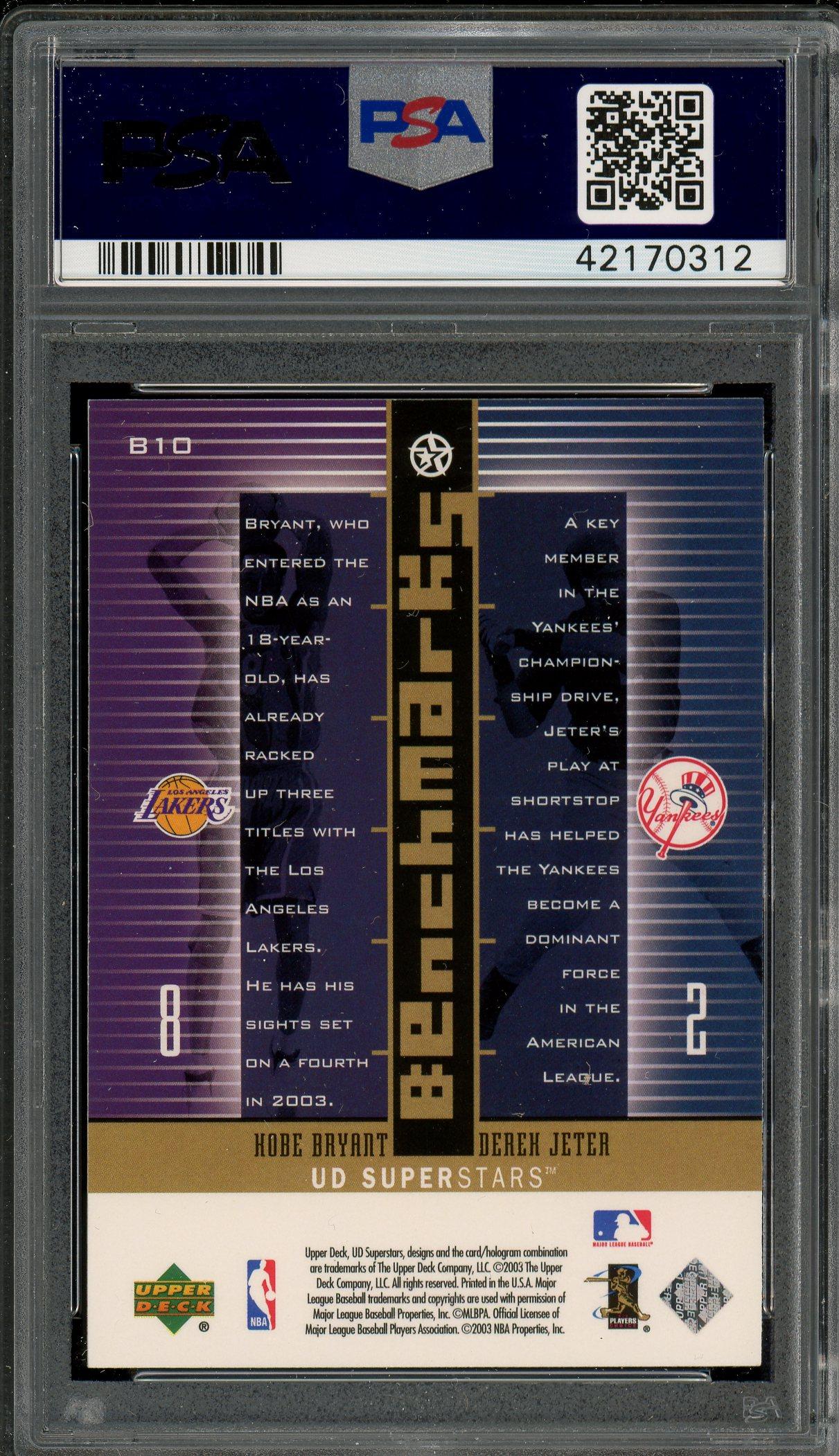 Derek Jeter & Kobe Bryant 2002 UD Superstars Benchmarks Card PSA 9: POP ...