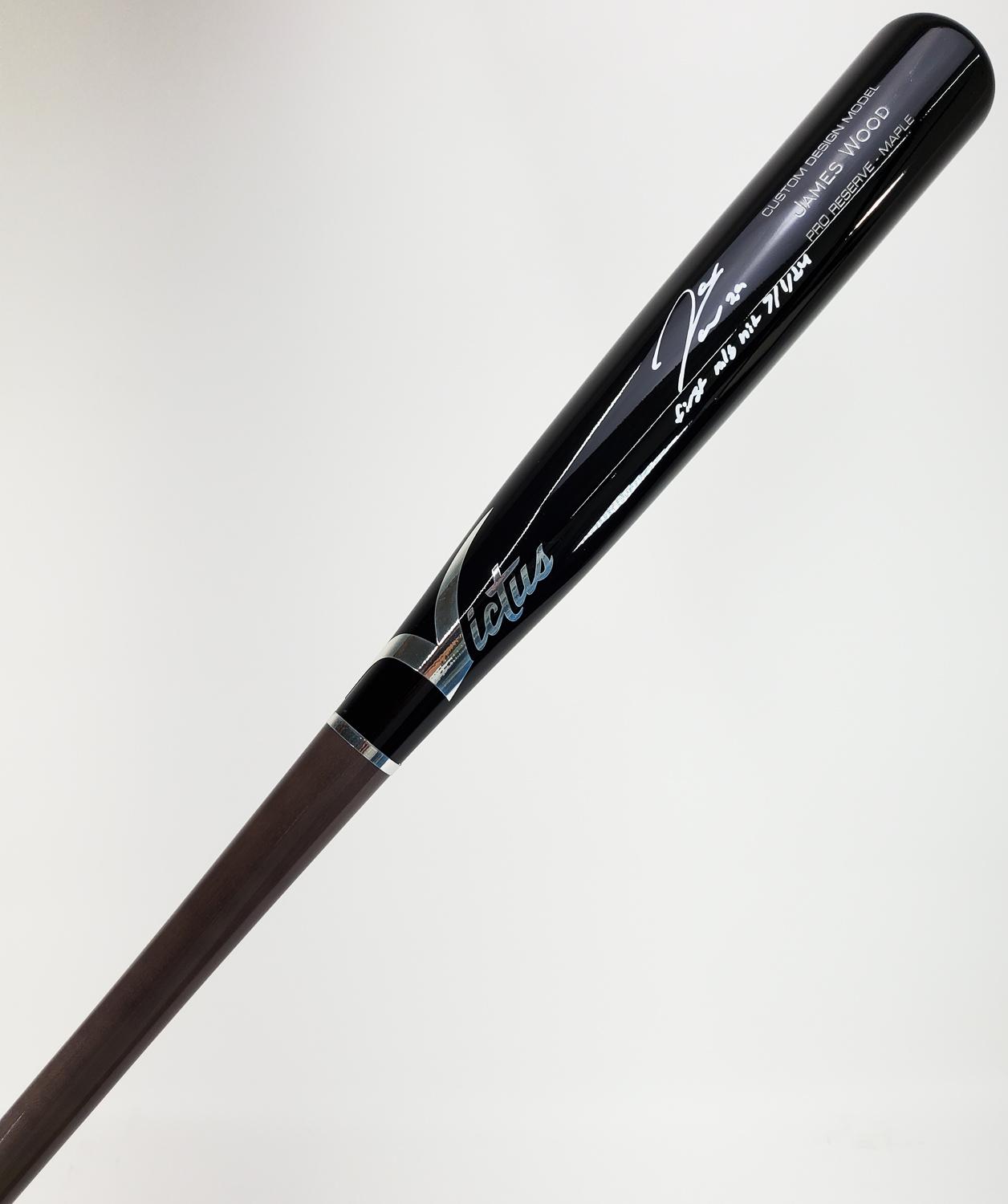 James Wood "First MLB Hit 7/1/24" Signed Victus Game Model Baseball Bat ...