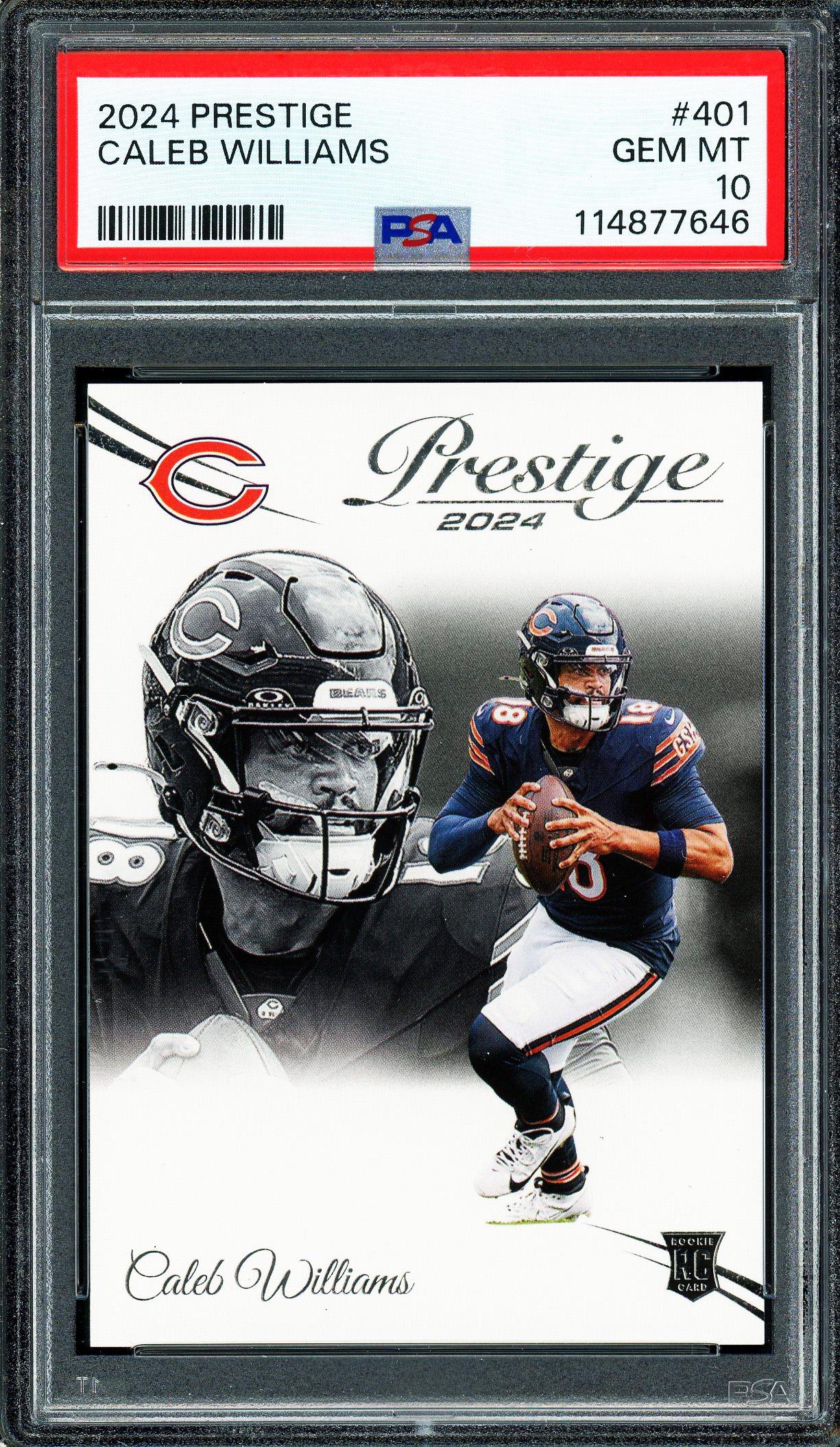 Caleb Williams 2024 Panini Prestige Rookie Card #401 PSA Gem Mint 10 ...