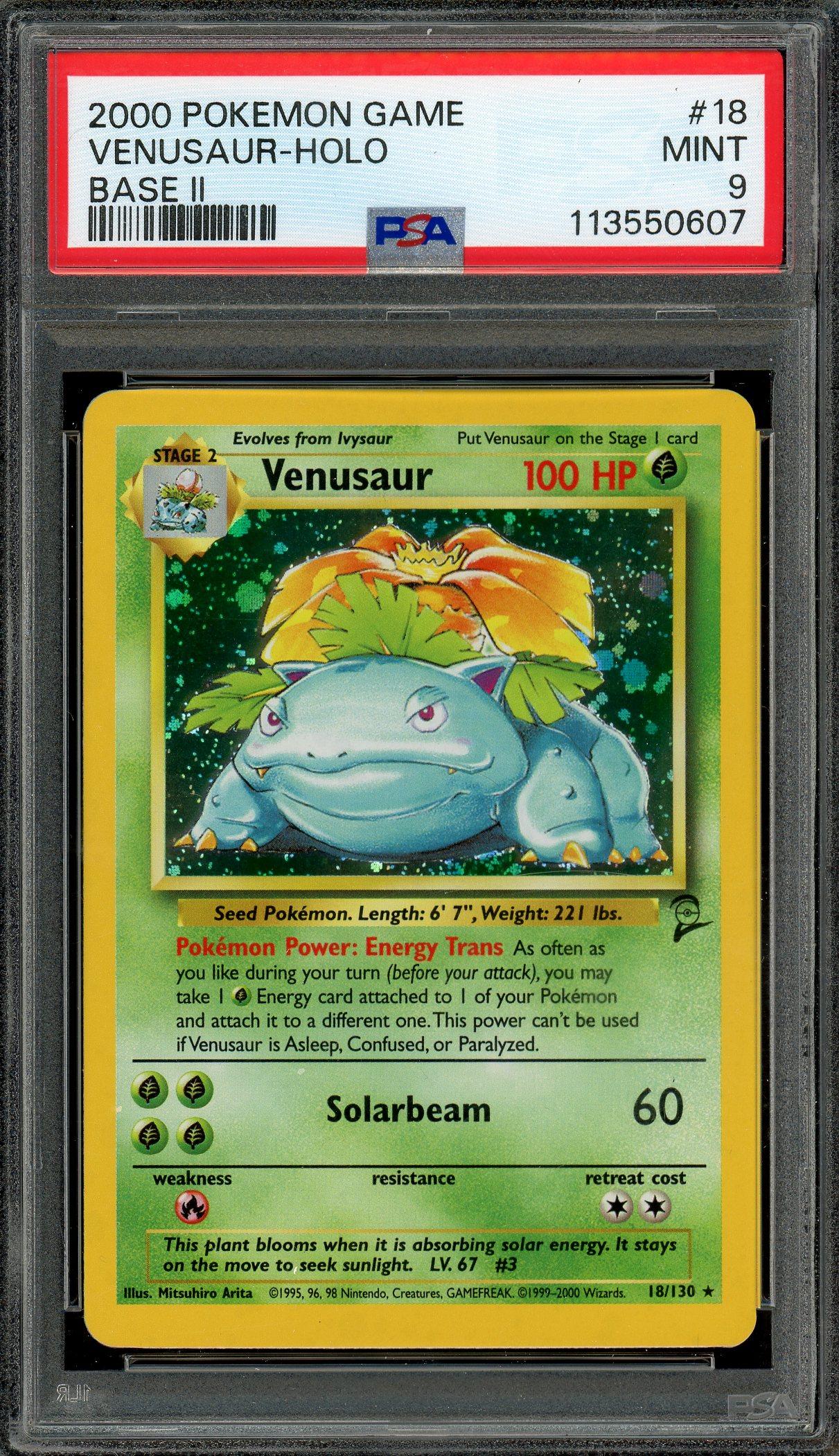 Venusaur Holo 2020 Pokemon Game Base II Card #18 PSA 9 | Auction of ...