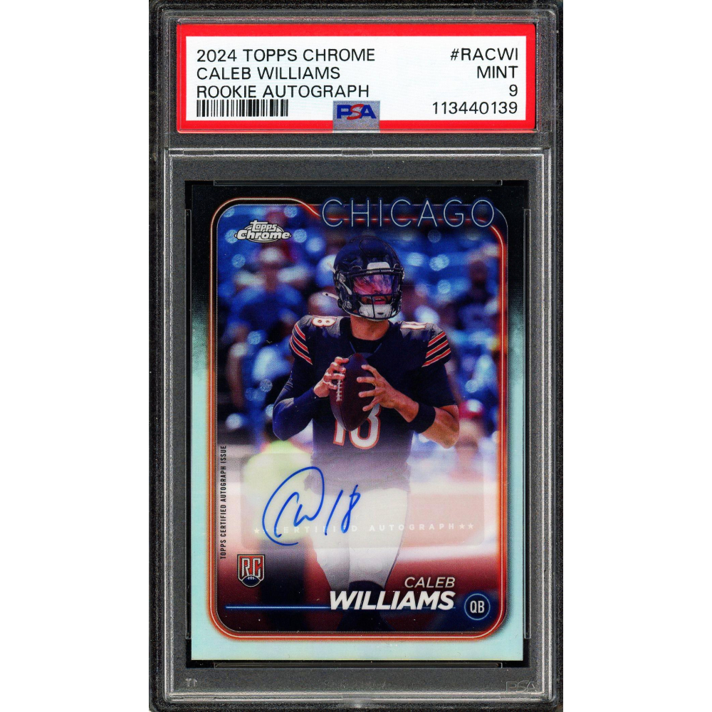 Caleb Williams 2024 Topps Chrome Rookie Auto Card PSA 9 | Auction of ...