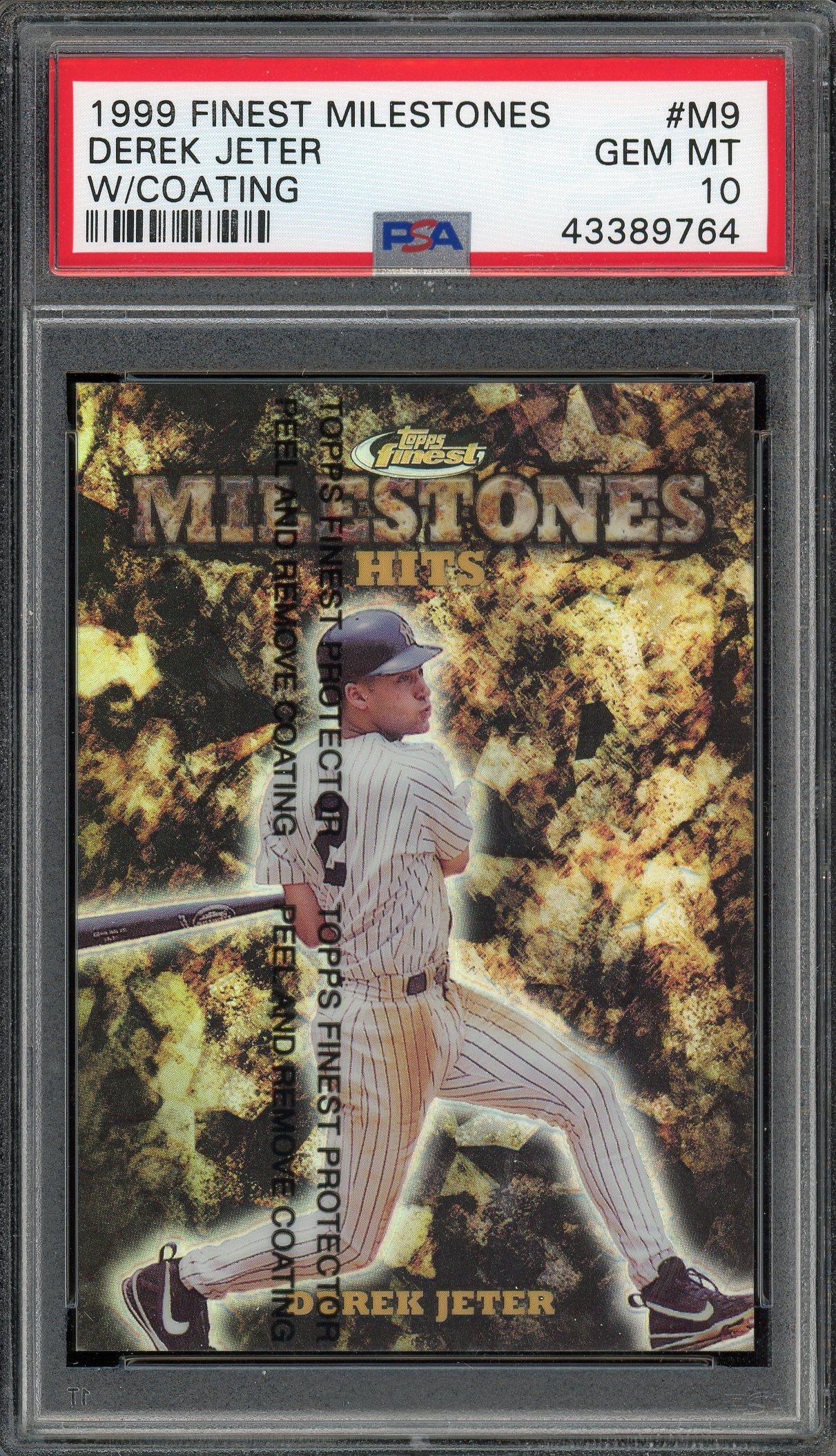 Derek Jeter 1999 Topps Finest Milestones w/Coating Card PSA Gem Mint 10 ...