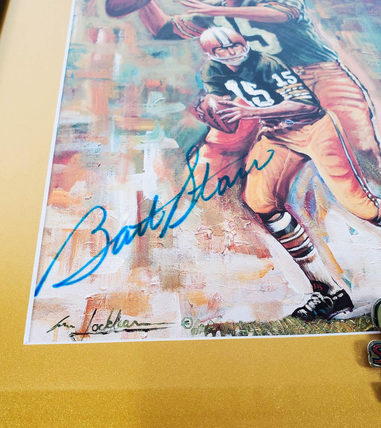 Bart Starr Signed Green Bay Packers 8x10 Framed Photo Display w/ Pin ...