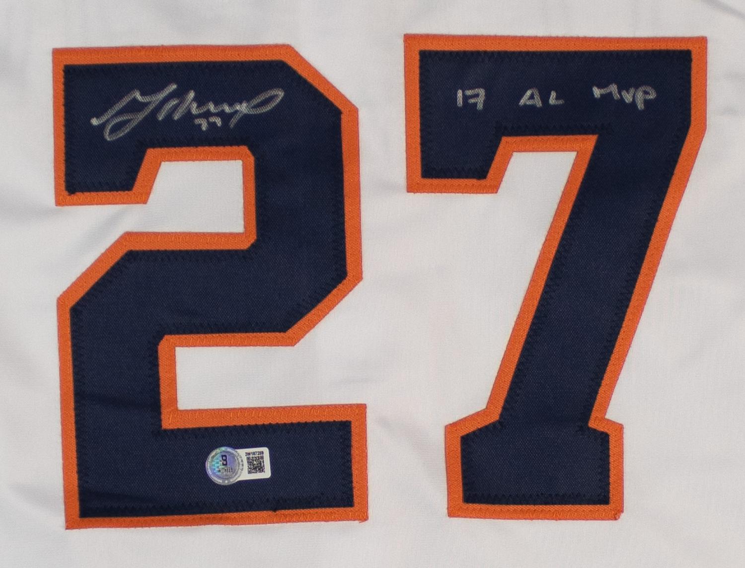 Jose Altuve 17 Al Mvp Signed Houston Astros 2017 Al Mvp Custom