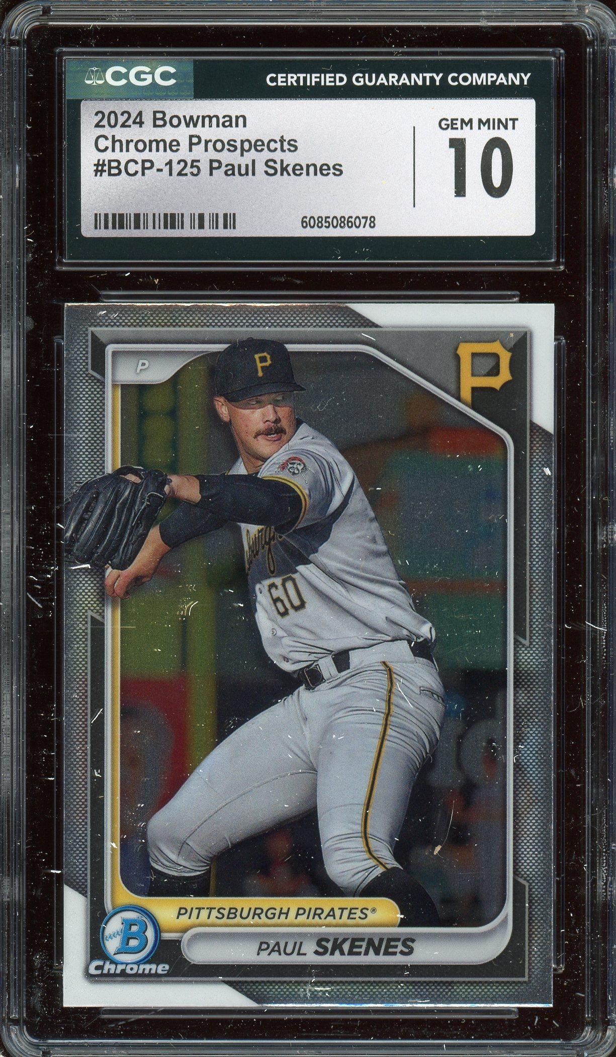 Paul Skenes 2024 Bowman Chrome Prospects Card CGC Gem Mint 10 ...