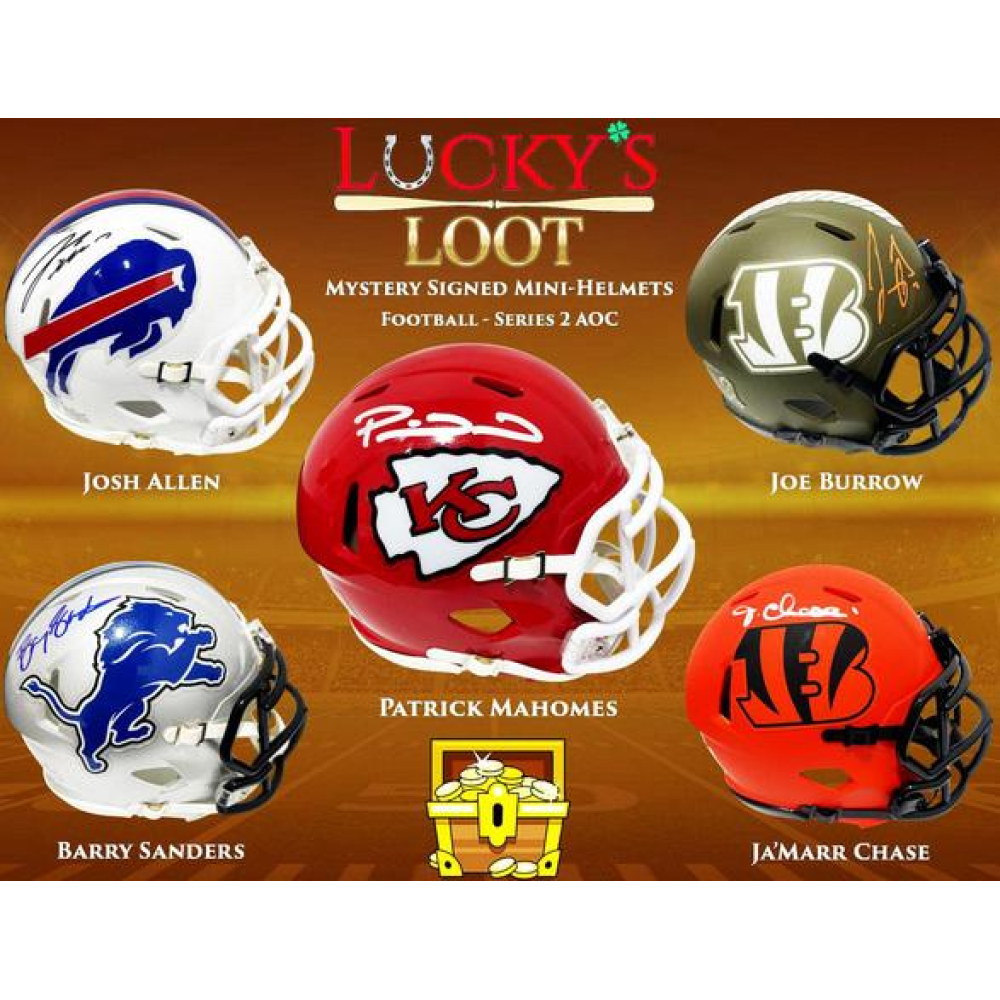 Lucky's Loot Signed Mini Helmet Mystery Box Series 2 : Look for Mahomes ...