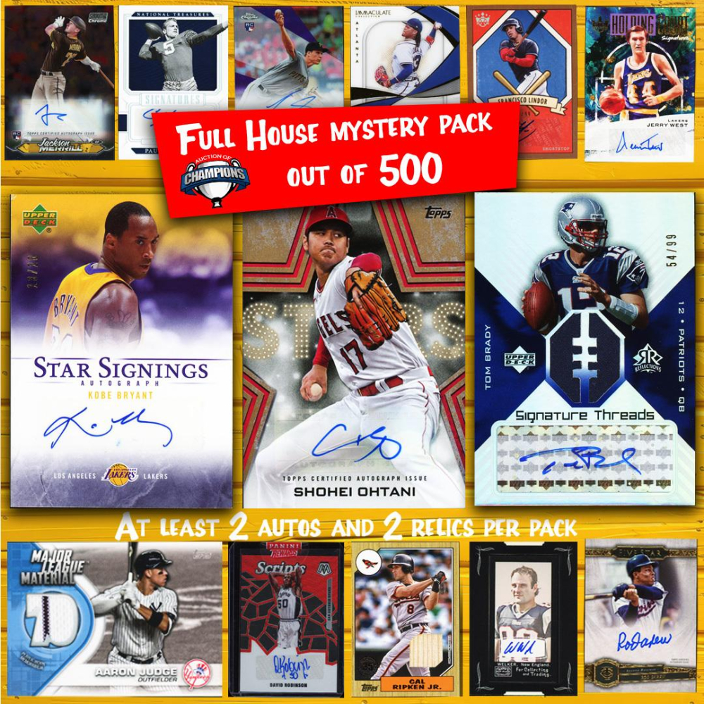 Full House Five All-Hit Mystery Pack : Chase Kobe, Brady, Ohtani Autos ...