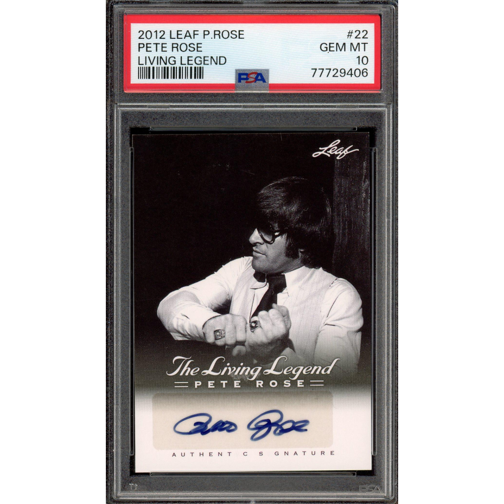 Pete Rose 2012 Leaf P. Rose Living Legend Autograph Card #22 PSA Gem ...